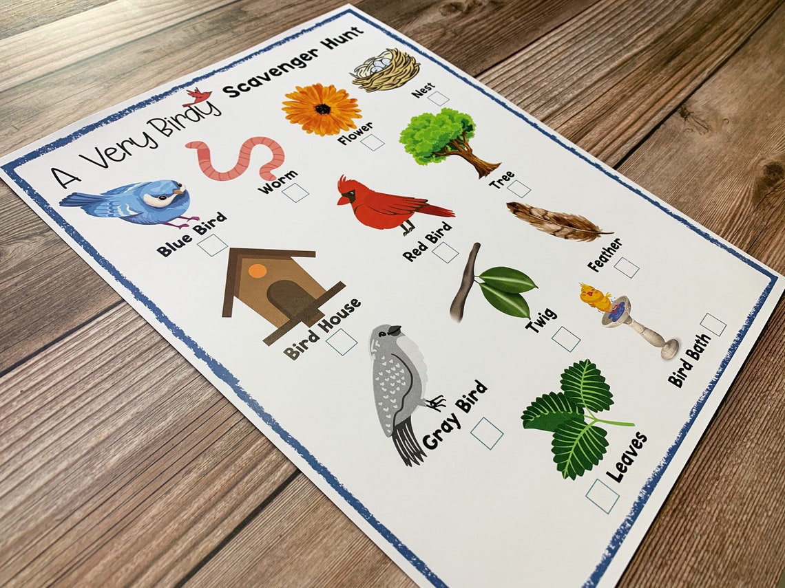 Spring Scavenger Hunt, Bird Scavenger Hunt, Kids Spring Scavenger Hunt ...