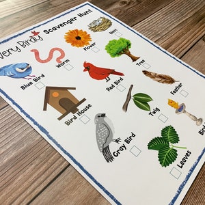 Spring Scavenger Hunt, Bird Scavenger Hunt, Kids Spring Scavenger Hunt ...