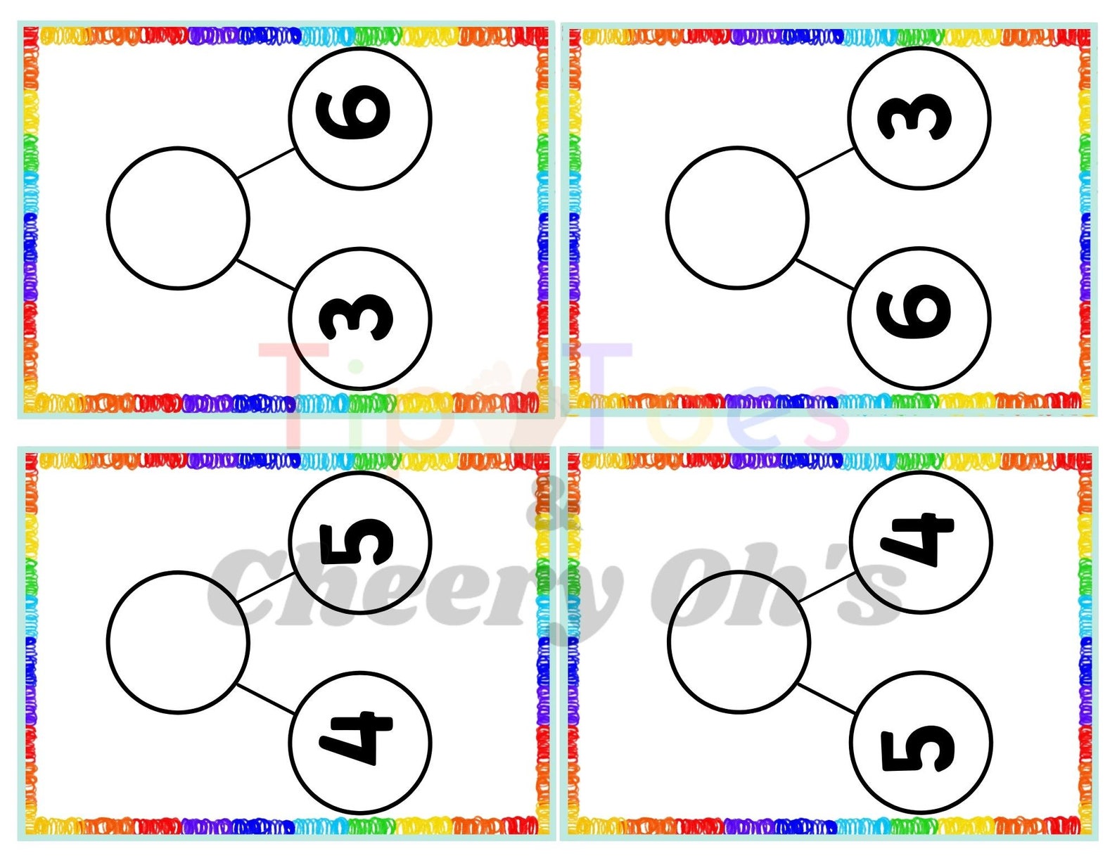 Number Bond Flashcards Number Bond Fact Families Math - Etsy