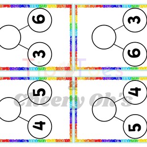 Number Bond Flashcards, Number Bond Fact Families, Math, Decomposing ...