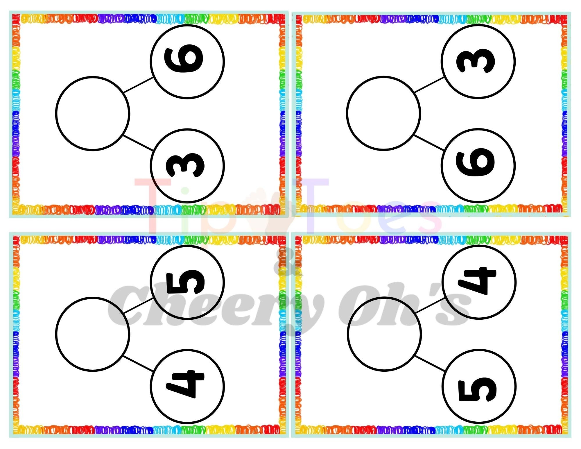 Number Bond Flashcards Number Bond Fact Families Math - Etsy