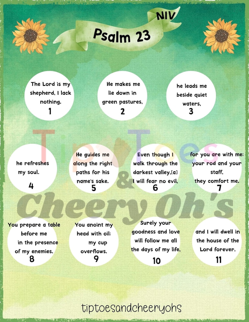 Psalm 23, Bible Study Printable, Homeschool Printable, Bible Verse ...