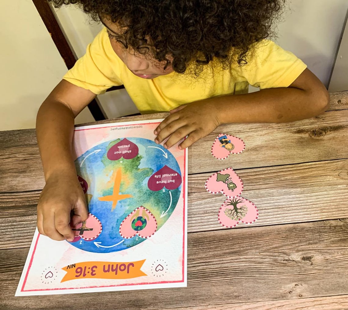 John 3:16 the Gospel Bible Activity Homeschool Printable - Etsy
