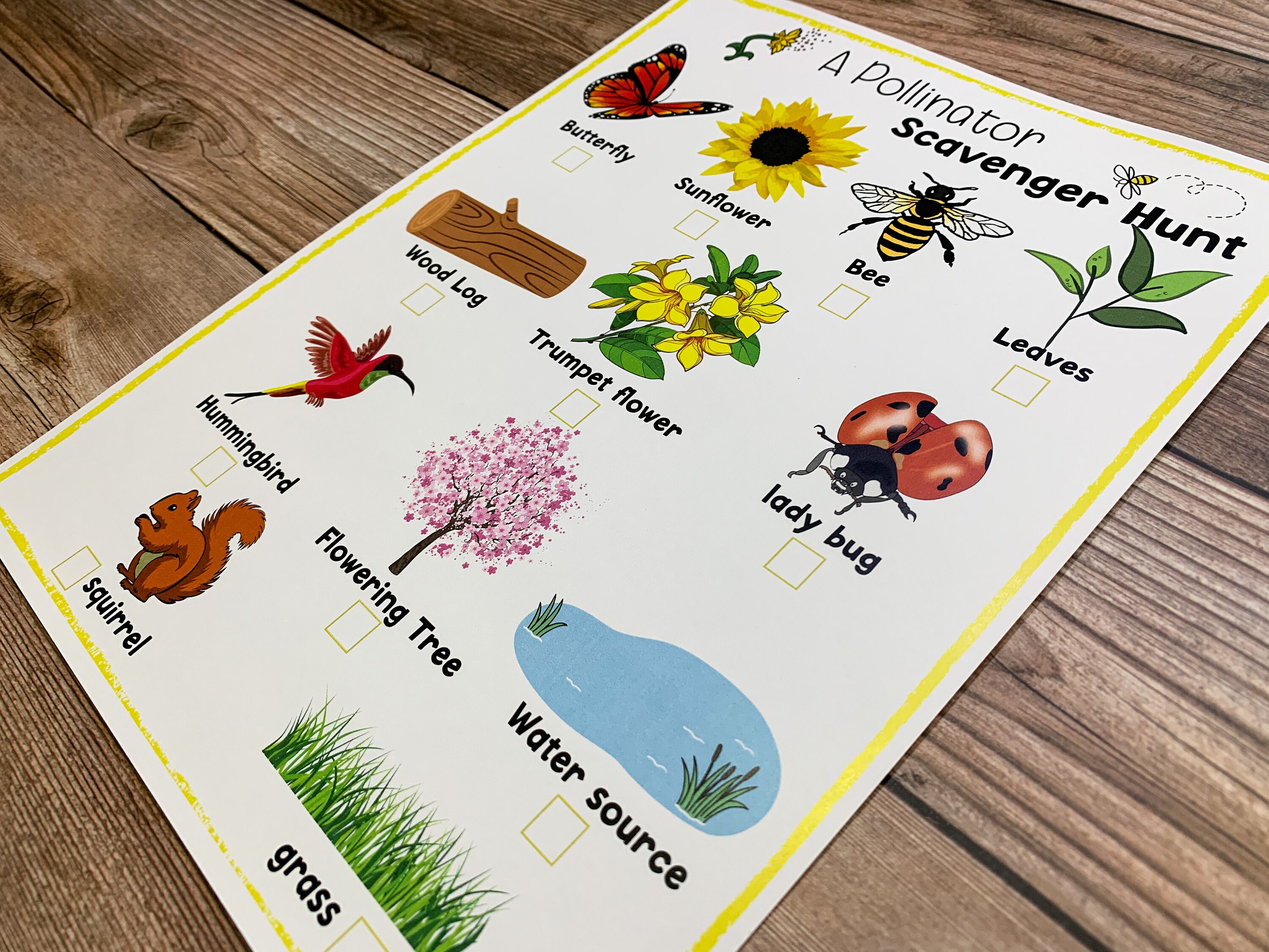 Spring Scavenger Hunt, Pollinator Scavenger Hunt, Scavenger Hunt ...