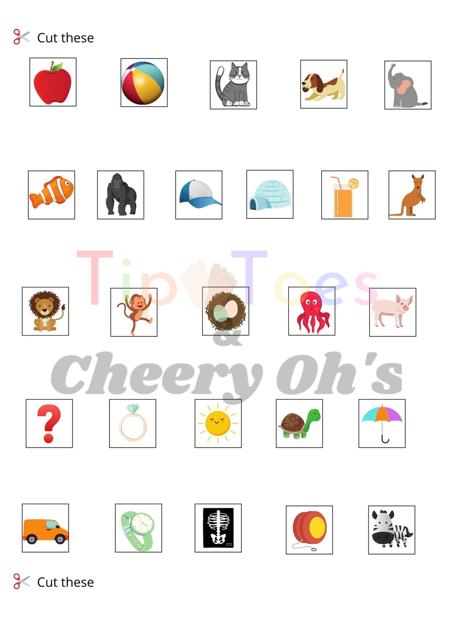 Printable Alphabet Game Beginning Sounds Letter Recognition - Etsy