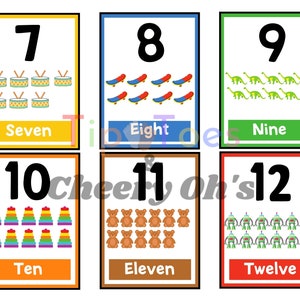 Number Flashcards, Numbers 1-20,preschool, Homeschool, Printable Number ...