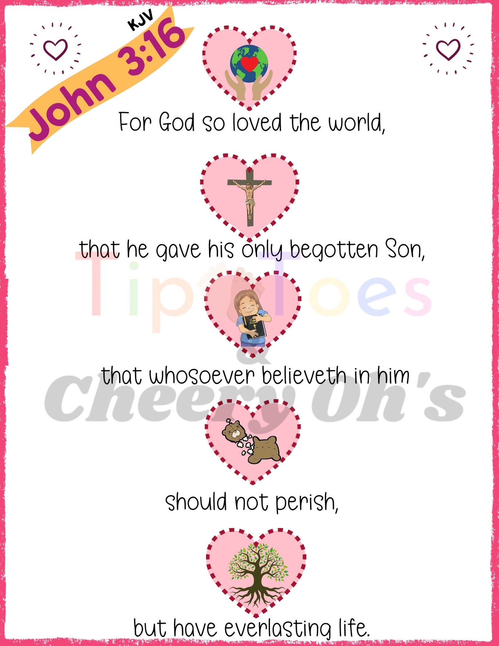 John 3:16 the Gospel Bible Activity Homeschool Printable - Etsy