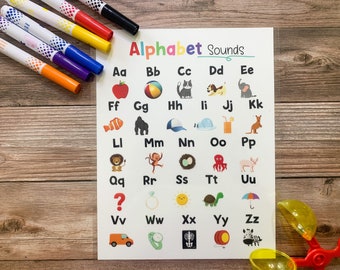 Alphabet Animals ABC Chart Educational Charts Letter Sounds - Etsy