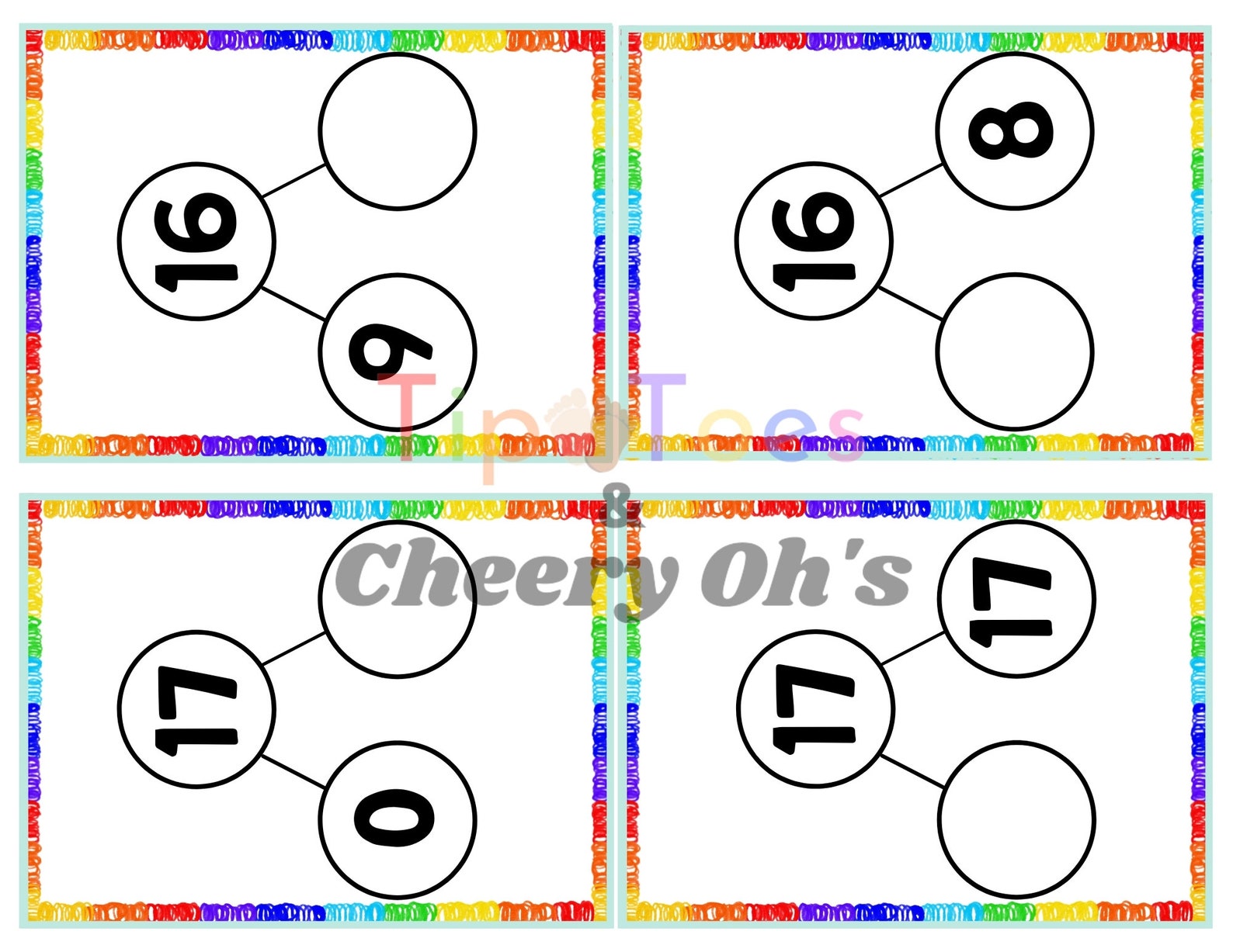 Number Bond Flashcards Number Bond Fact Families Math - Etsy