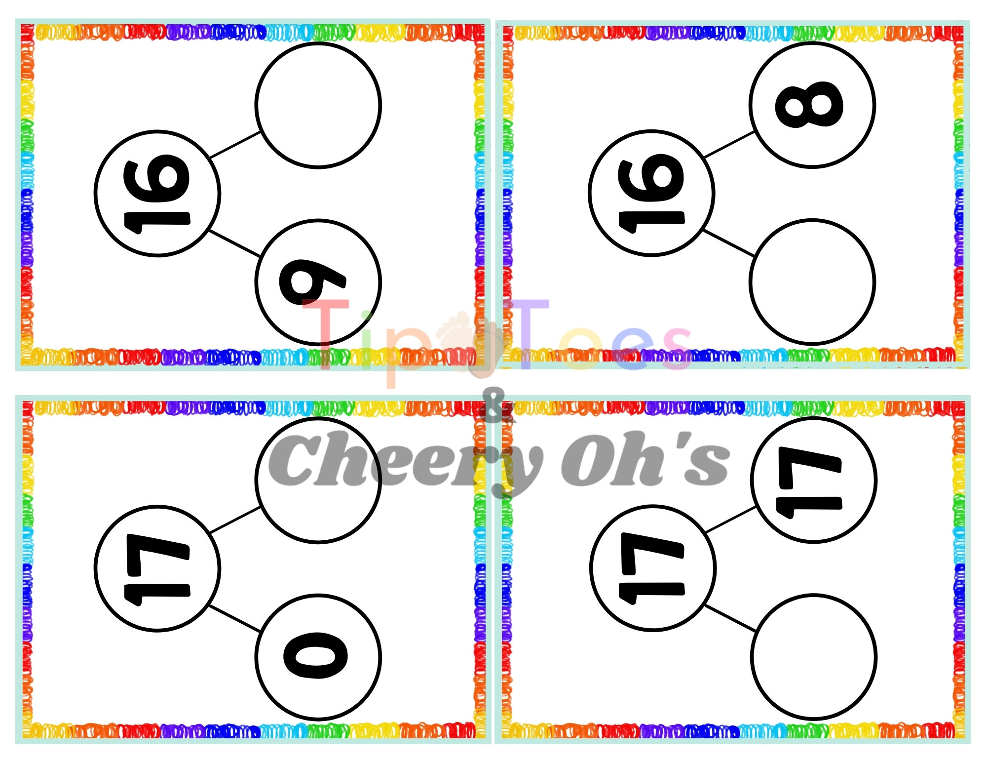Number Bond Flashcards Number Bond Fact Families Math - Etsy