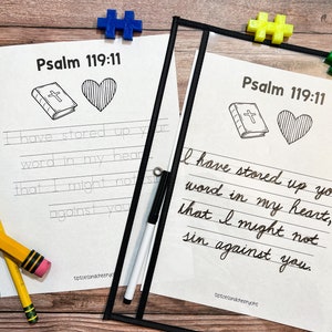 Psalm 119:11, Bible Activities for Kids, Devotional, Christian Activity ...