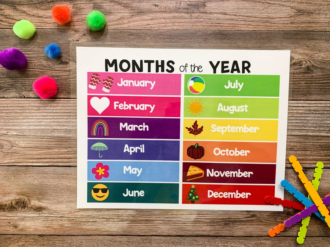 Months of the Year, Homeschool Printable, Classroom Decor, Educational ...
