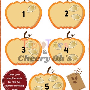 Kids Fall Activity, Homeschool Printable, Pumpkin Seed Counting Game ...