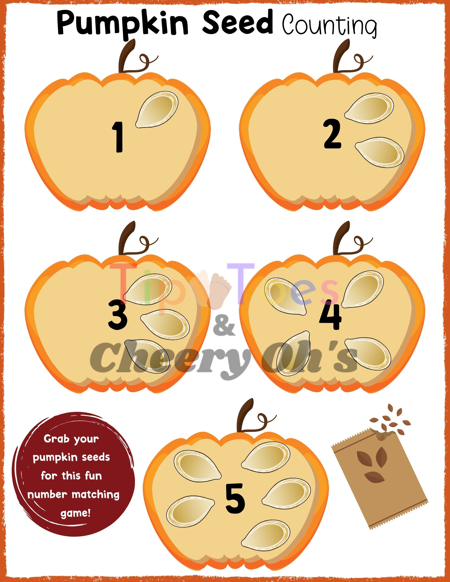 Kids Fall Activity Homeschool Printable Pumpkin Seed - Etsy