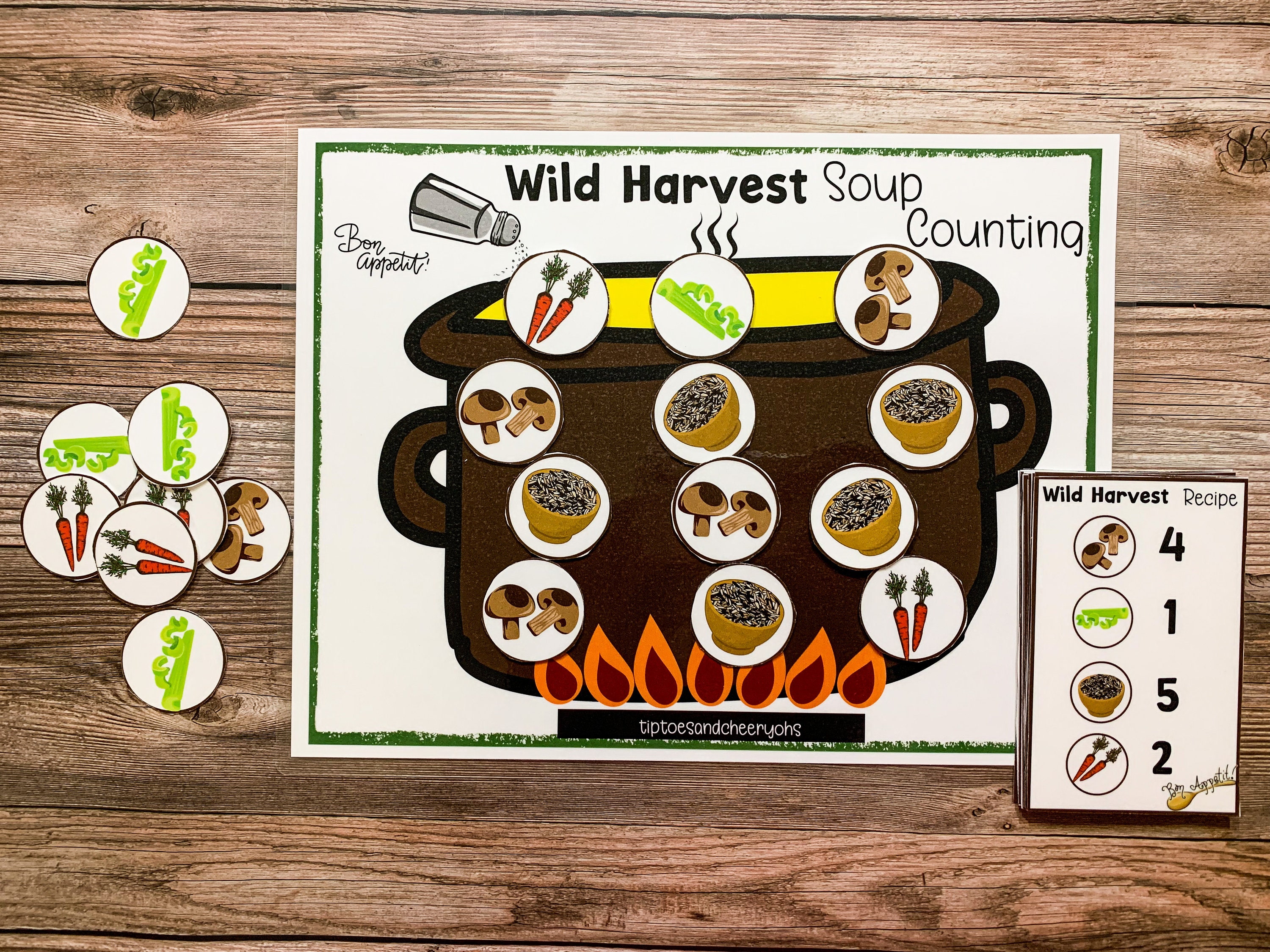 Preschool Counting Mat, Wild Harvest Soup Counting, Kids Fall Activity ...