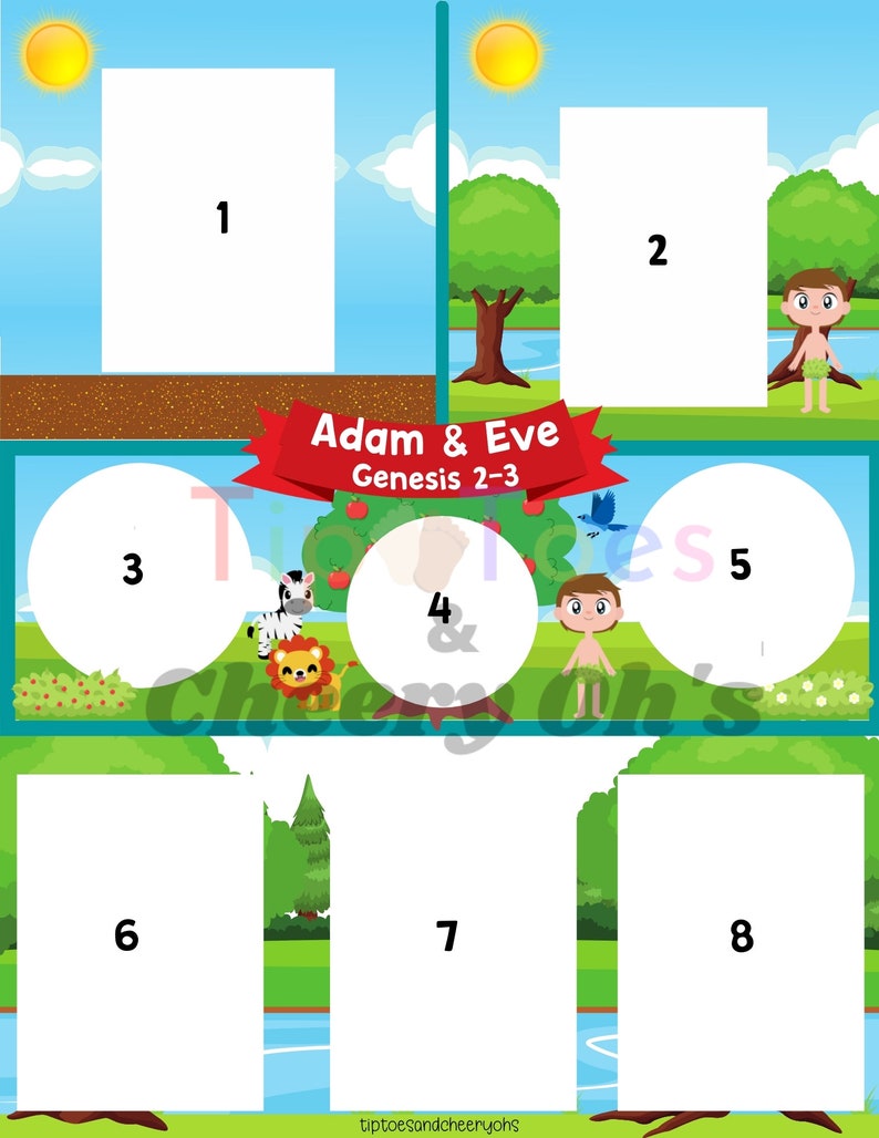Adam and Eve, Bible Activity, Homeschool Printable, Garden of Eden ...