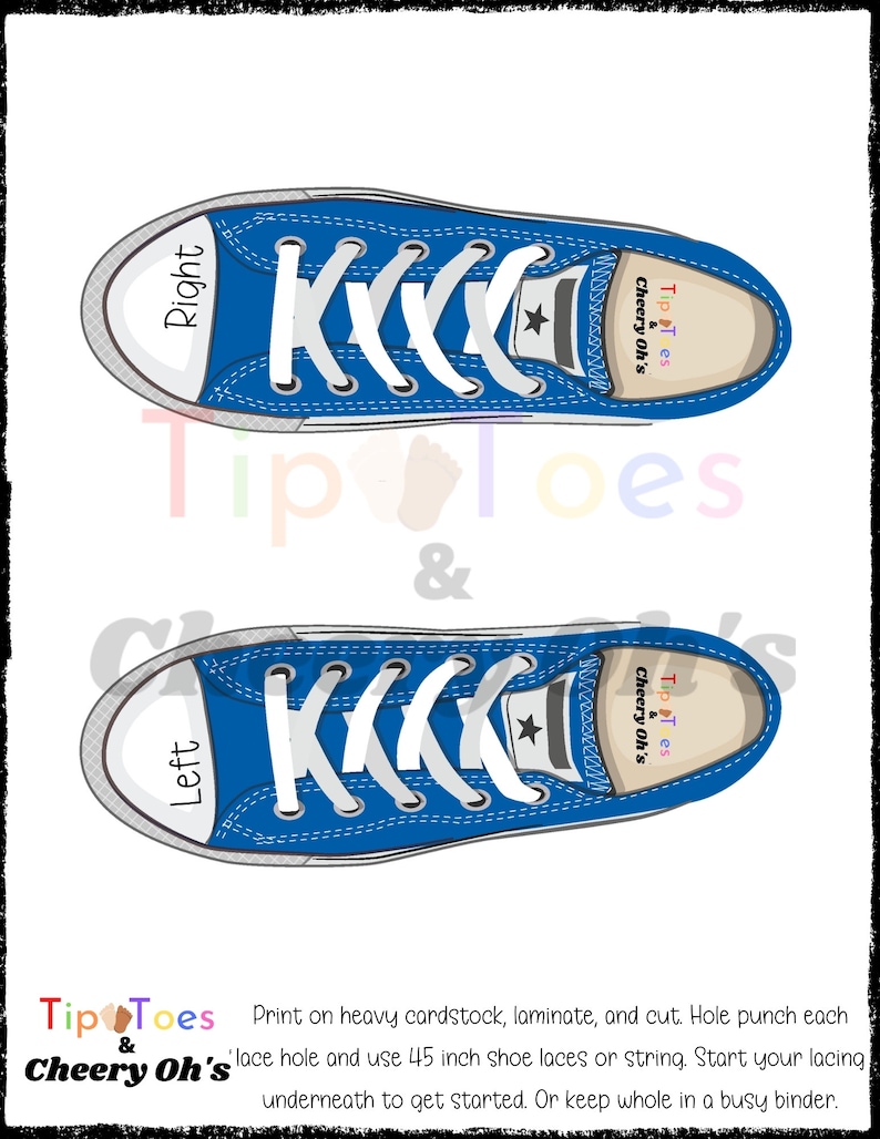 Shoe Lacing Cards Printable Shoe Tying Practice - Etsy
