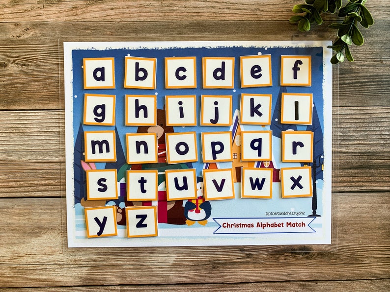Printable Christmas Alphabet Game, Beginning Sounds, Letter Recognition ...
