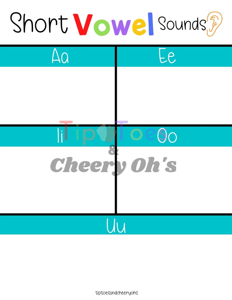 Short Vowel Sounds Game, Educational, Vowel Chart, Matching Game, Kids ...