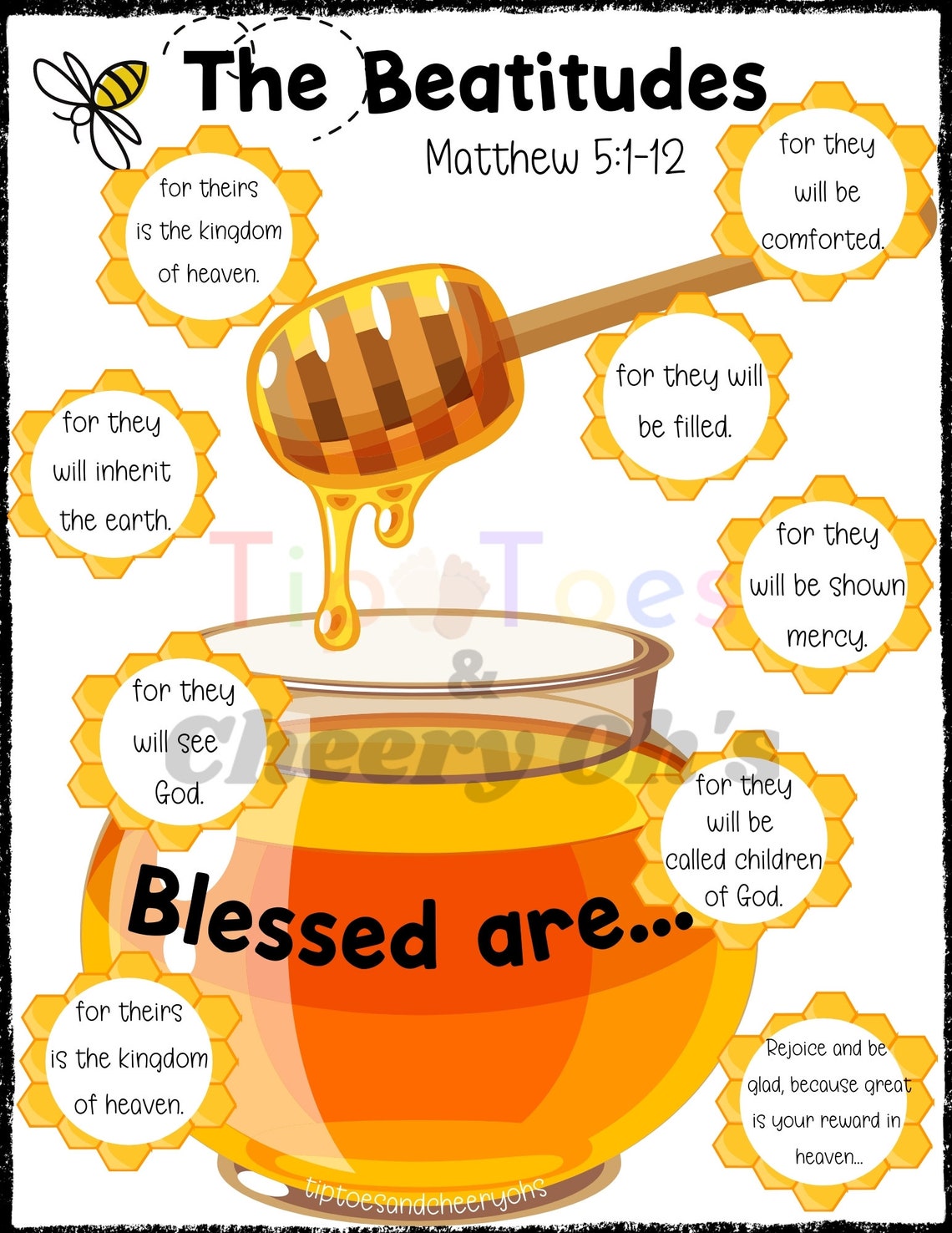 The Beatitudes Homeschool Printable Kids Bible Activity - Etsy