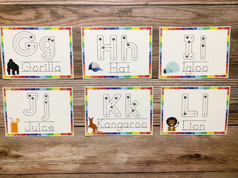 Alphabet Flashcards Handwriting Letter Tracing Preschool - Etsy
