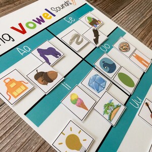 Long Vowel Sounds Game, Educational, Vowel Chart, Matching Game, Kids ...