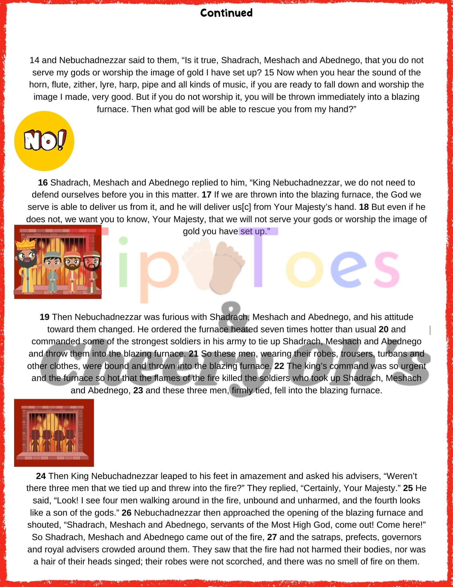 Shadrach Meshach and Abednego The Fiery Furnace Bible | Etsy