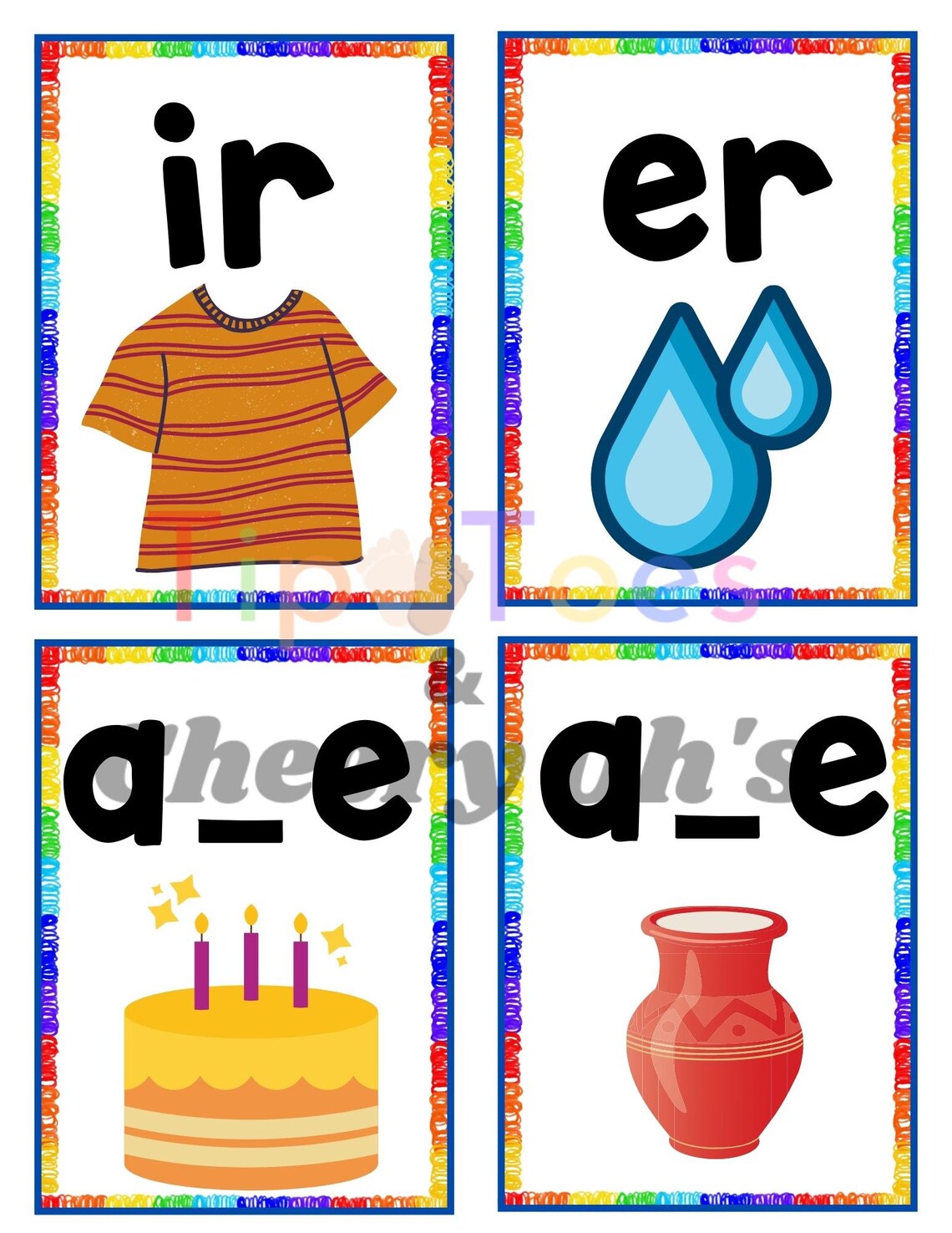 Phonics Flashcards CVC Words Word Families Learn to Read - Etsy