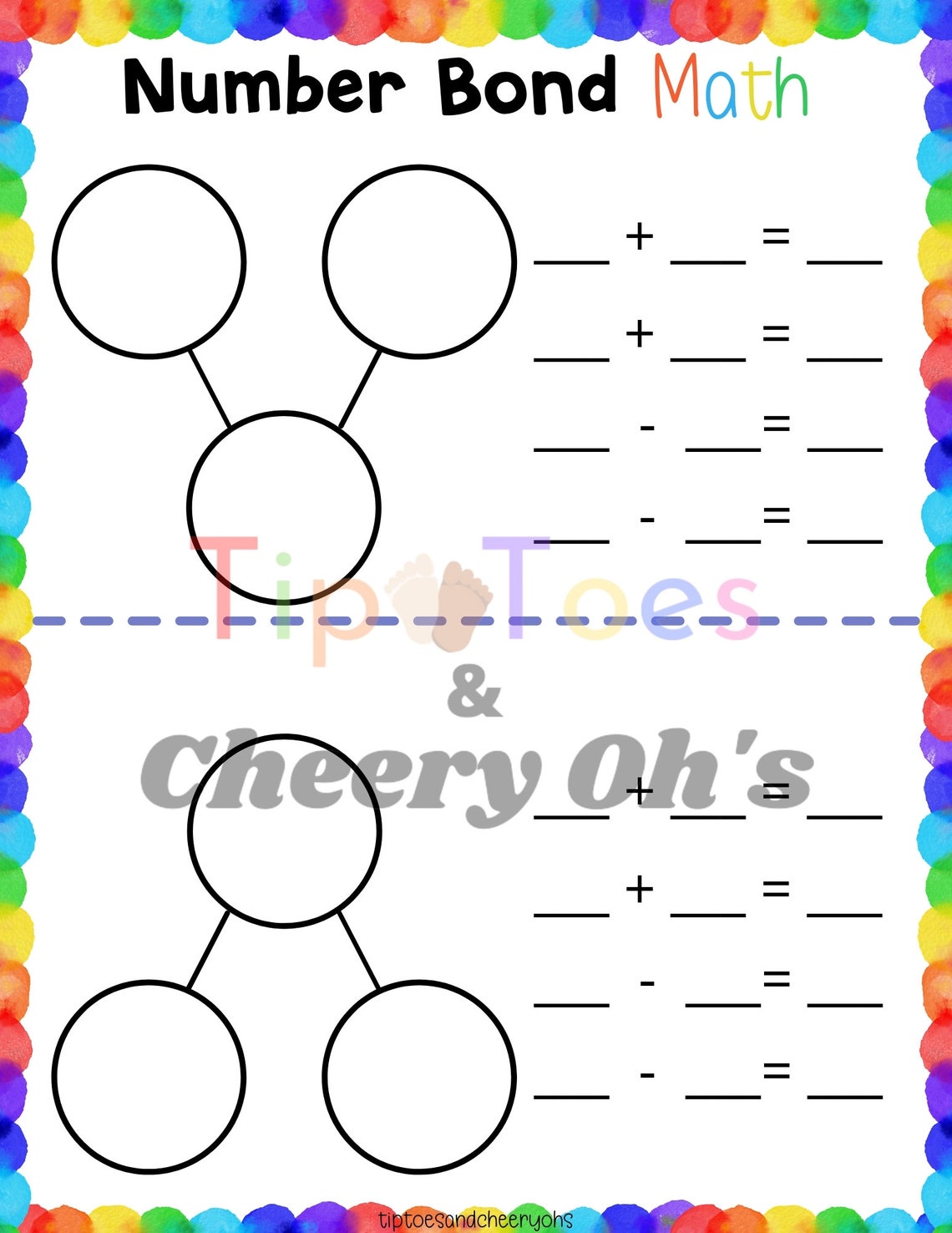 Number Bond Fact Families Number Bond Worksheet Math | Etsy