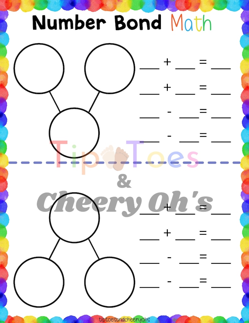 Number Bond Fact Families Number Bond Worksheet Math - Etsy