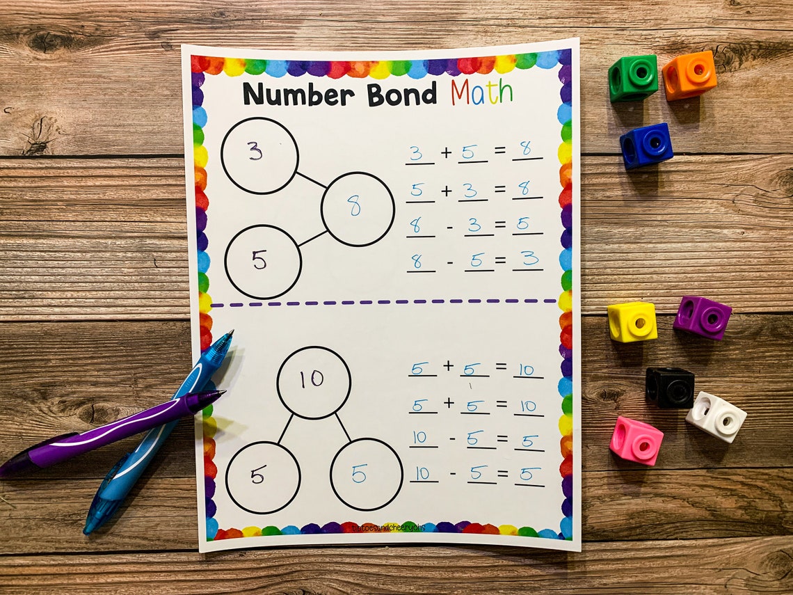 Number Bond Fact Families Number Bond Worksheet Math | Etsy
