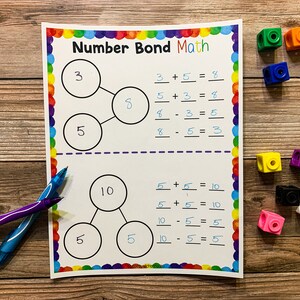 Number Bond Fact Families, Number Bond Worksheet, Math, Decomposing ...