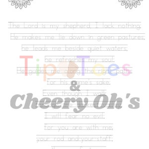 Psalm 23, Bible Study Printable, Homeschool Printable, Bible Verse ...