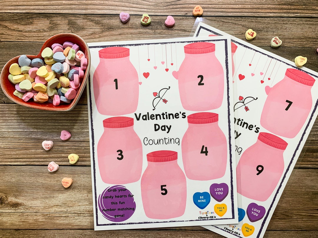 Kids Valentine's Day Activity, Valentine's Counting Game, Valentines ...