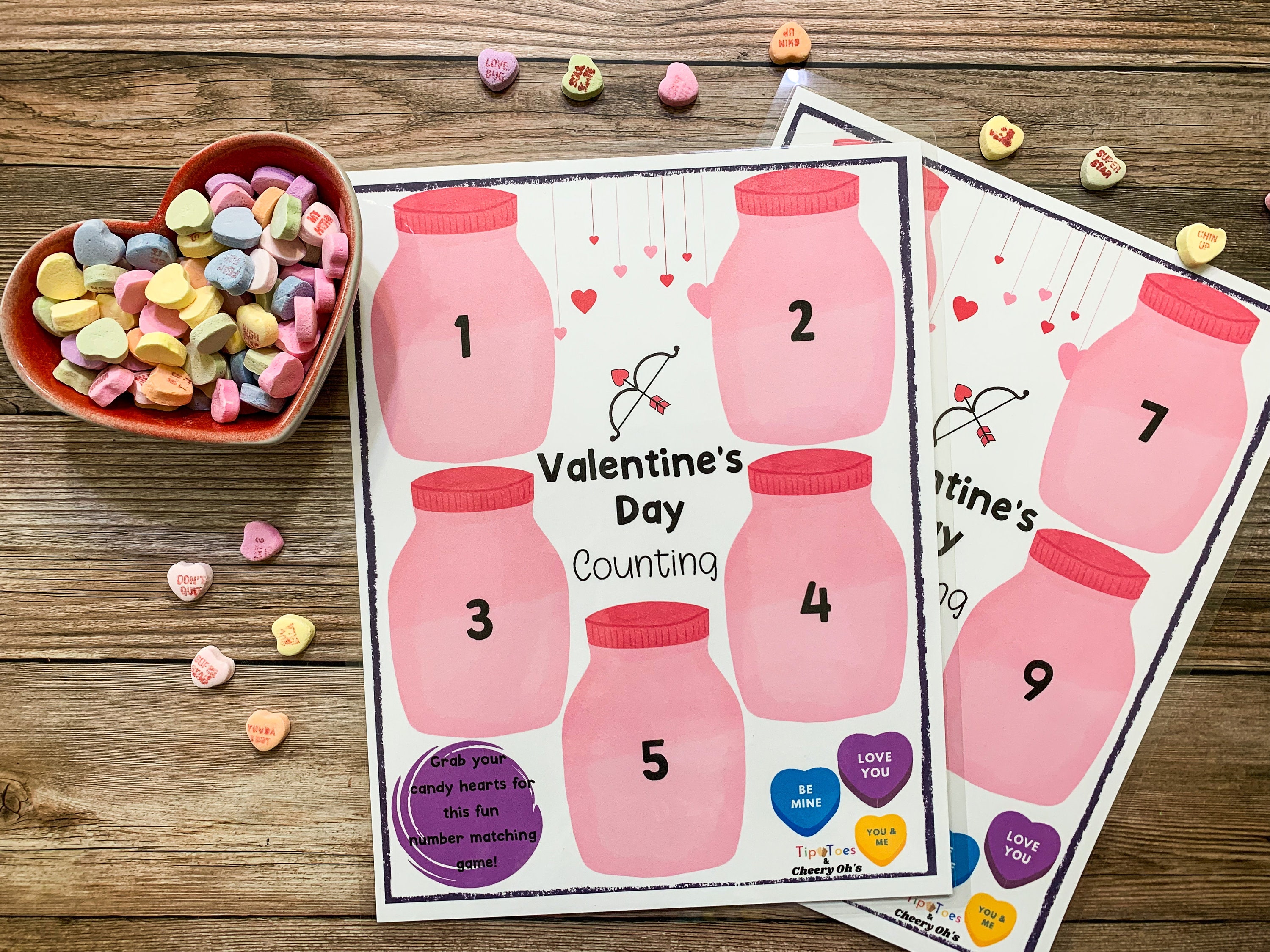 Kids Valentine's Day Activity, Valentine's Counting Game, Valentines ...