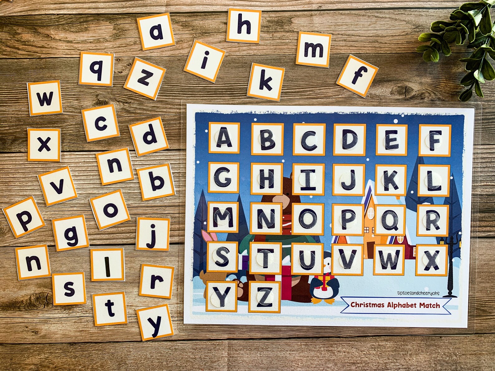 Printable Christmas Alphabet Game, Beginning Sounds, Letter Recognition ...