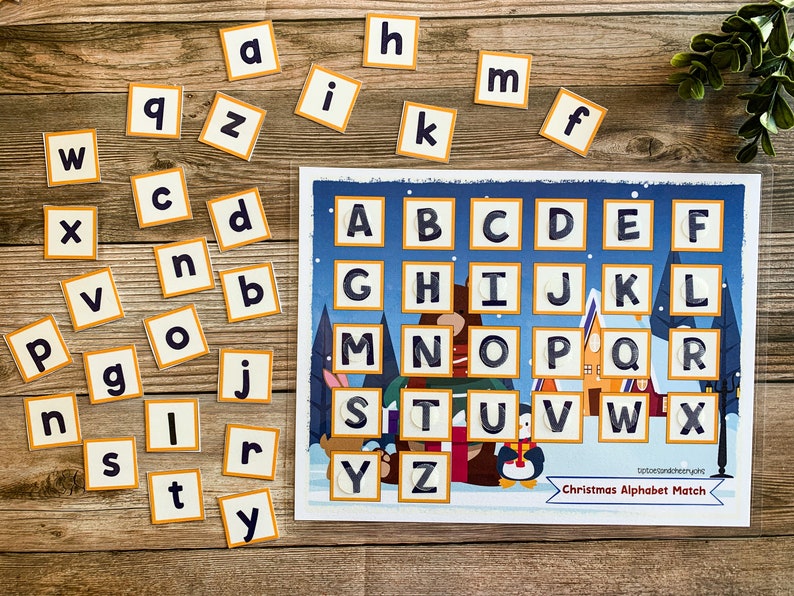 Printable Christmas Alphabet Game, Beginning Sounds, Letter Recognition ...