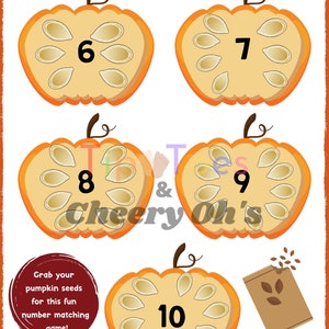 Kids Fall Activity, Homeschool Printable, Pumpkin Seed Counting Game ...