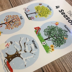 The Four Seasons Printable, Spring, Summer, Autumn, Winter, Homeschool ...