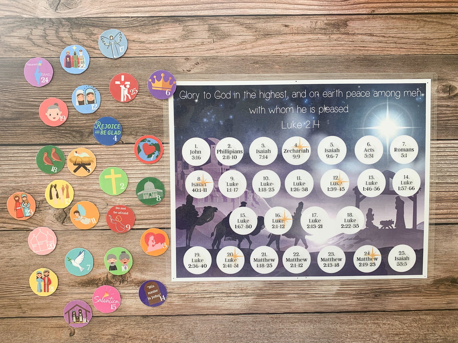 Christmas Advent Calendar for Kids Bible Activity Countdown - Etsy