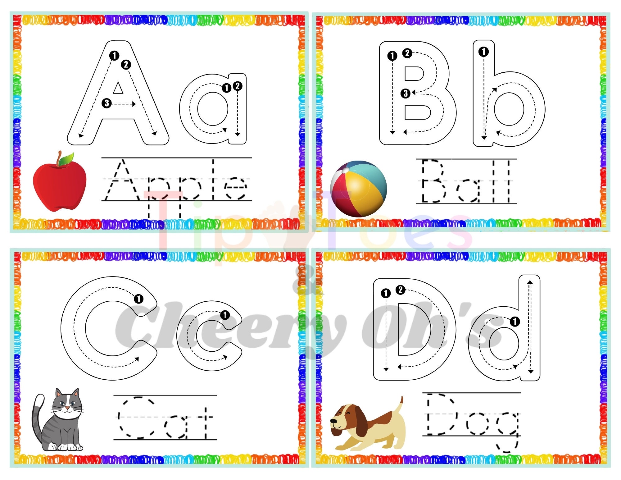 Alphabet Flashcards Handwriting Letter Tracing Preschool | Etsy