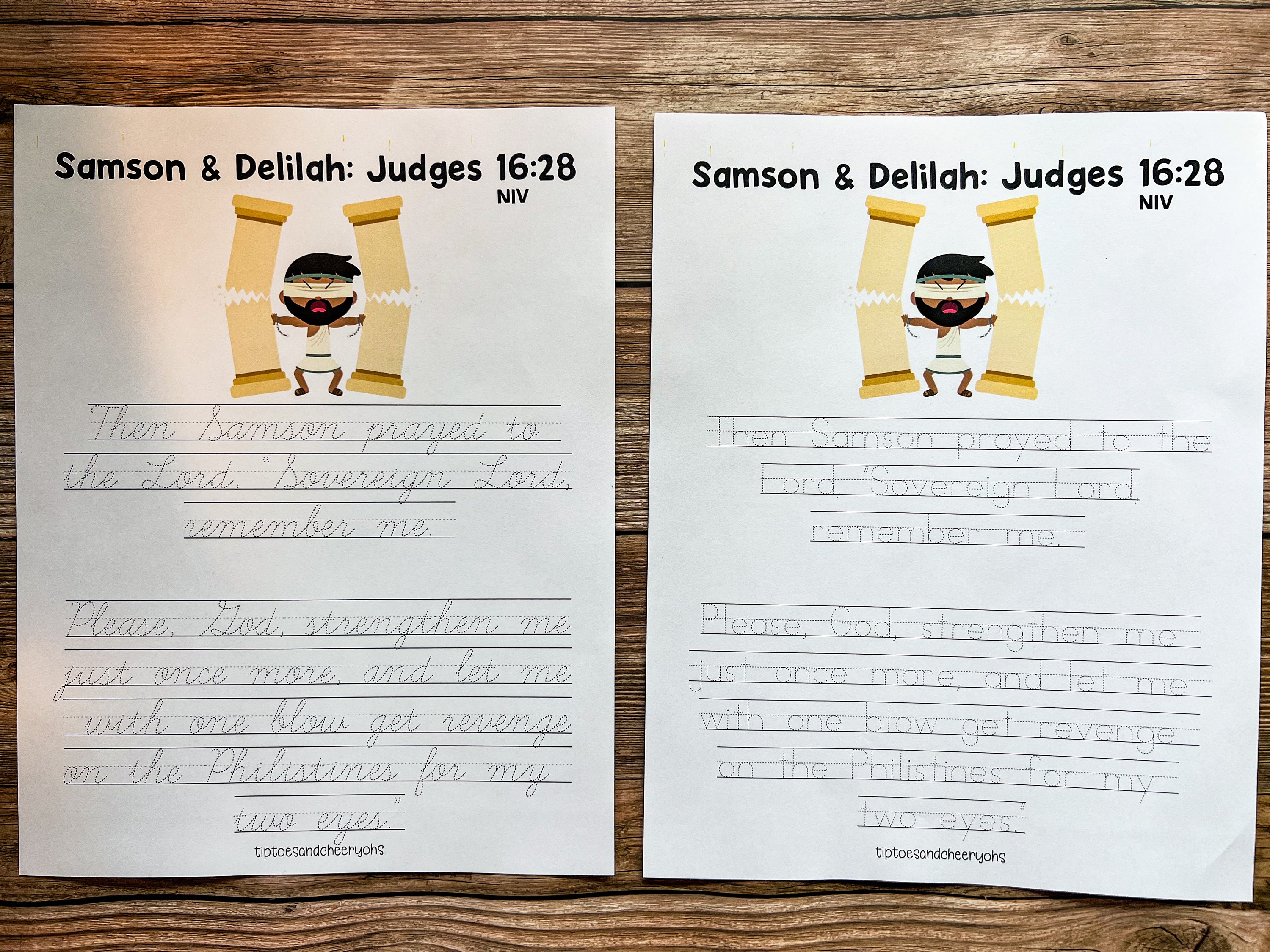 Samson and Delilah Bible Activities Sunday School - Etsy