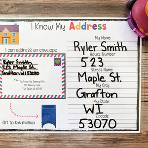 Learn My Address Printable, Kids Address Activity, Printable Worksheet ...