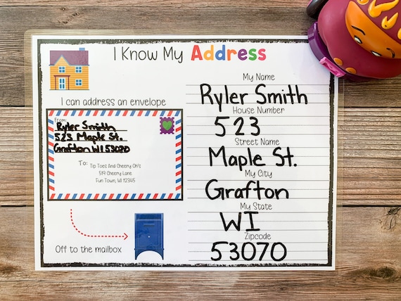 Learn My Address Printable Kids Address Activity Printable | Etsy