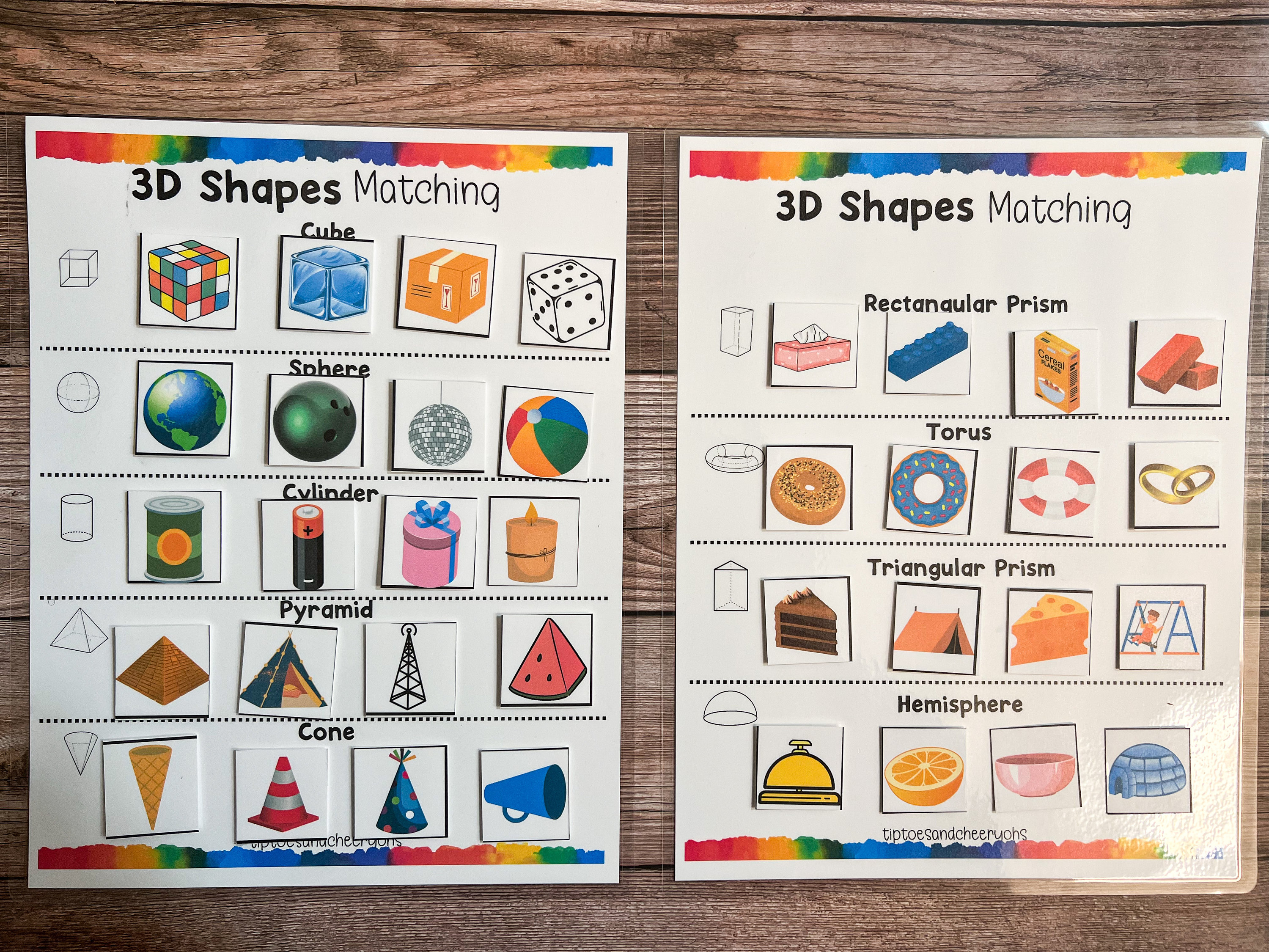 3D Shapes Matching, 3D Shape Activity, Geometric Shapes, 3D Shapes ...