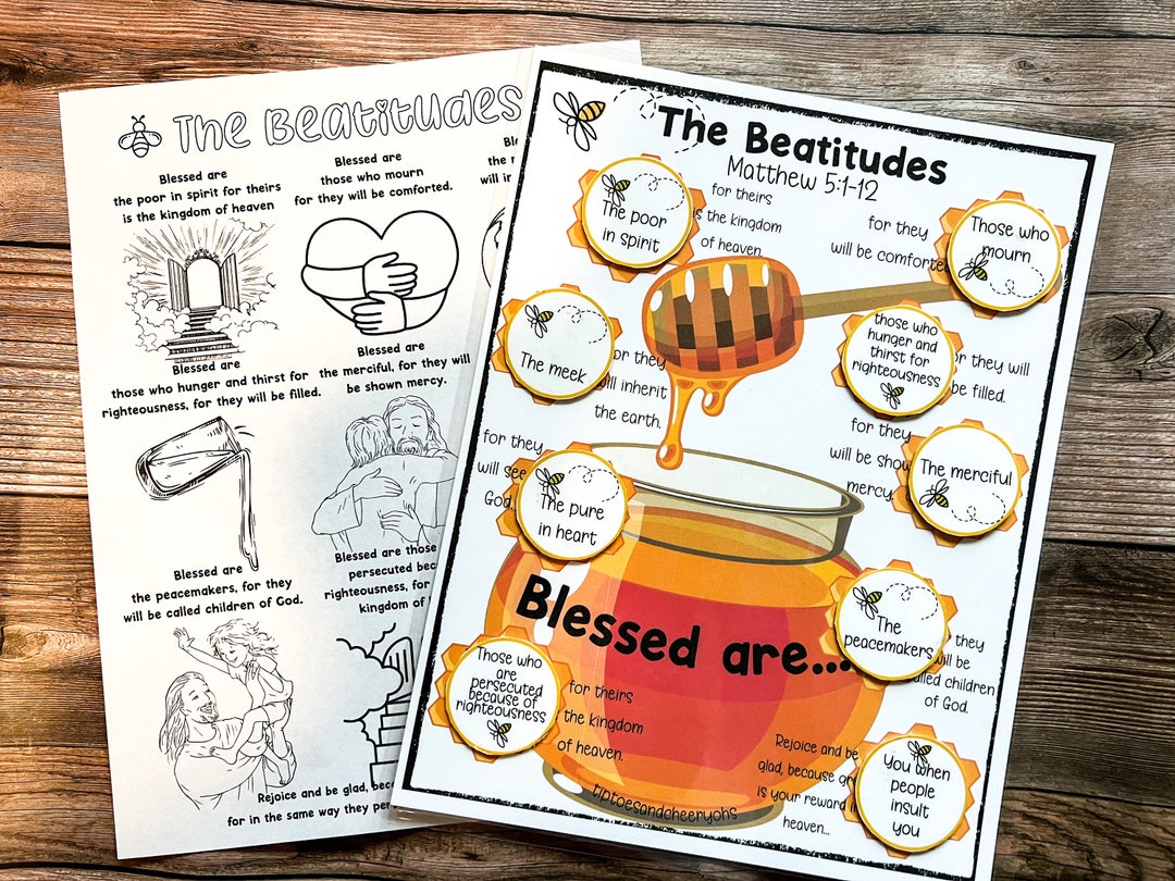 The Beatitudes, Homeschool Printable, Kids Bible Activity, Sunday ...