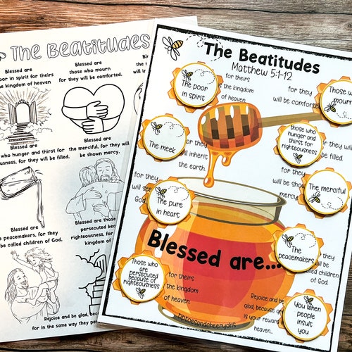 The Beatitudes Homeschool Printable Kids Bible Activity - Etsy