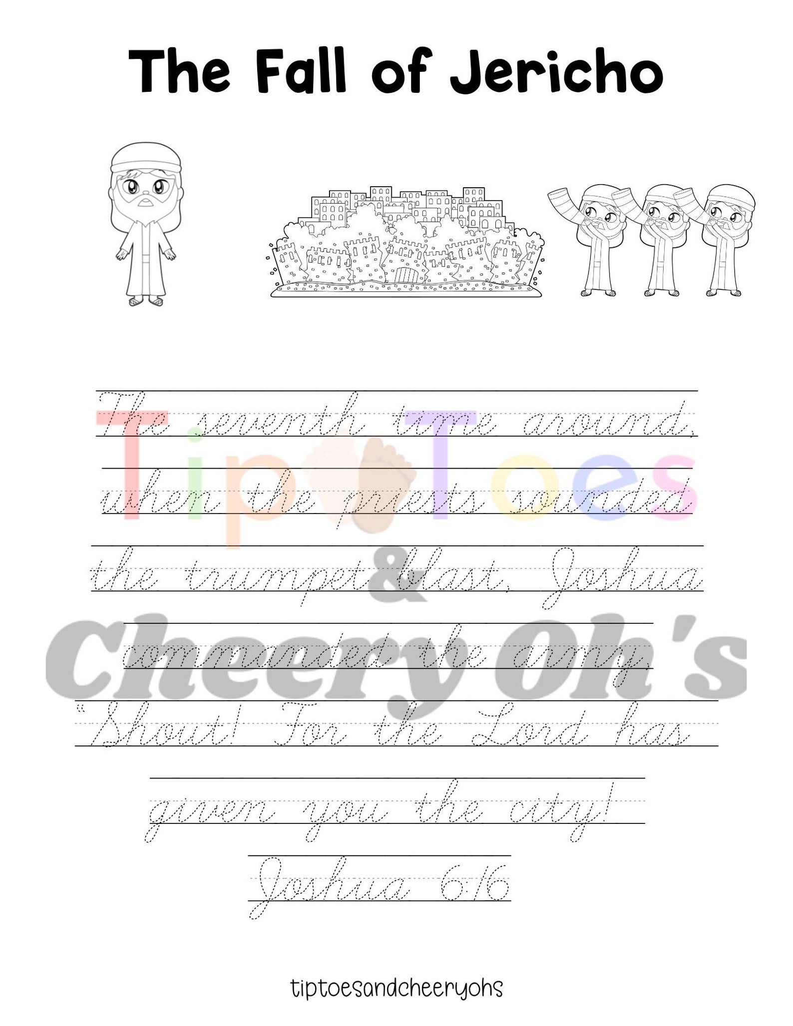 The Battle of Jericho, Bible Activity, Homeschool Printable, Christian ...