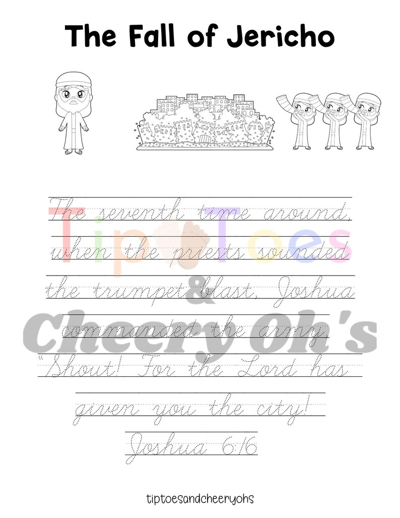 The Battle of Jericho Bible Activity Homeschool Printable - Etsy