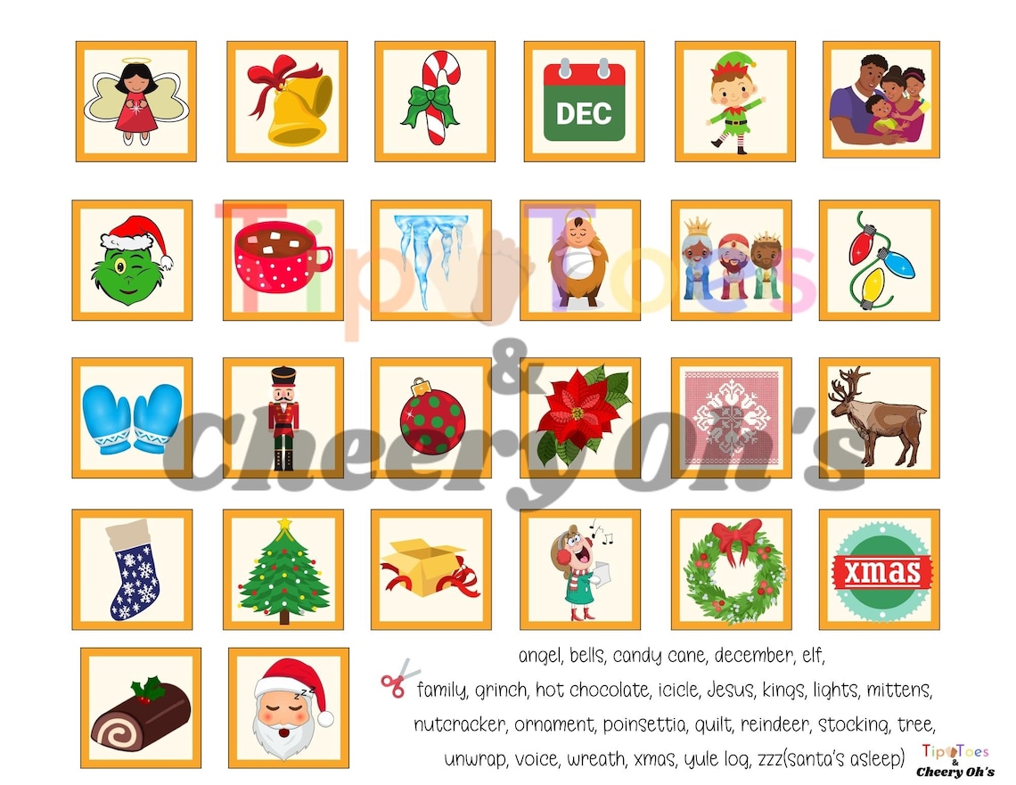 Printable Christmas Alphabet Game Beginning Sounds Letter - Etsy